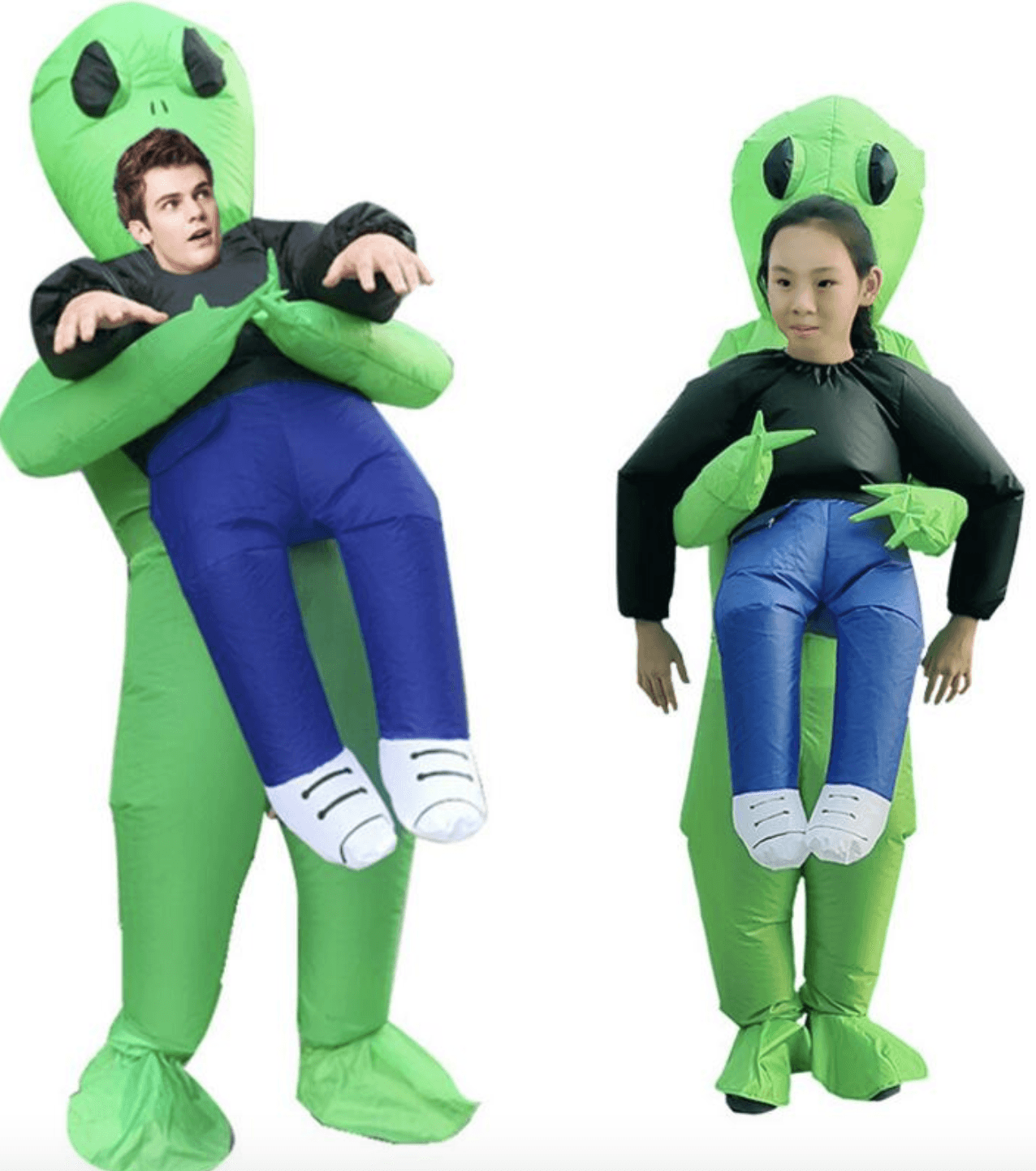 Green Alien Carrying Human Costume – Cozy™️
